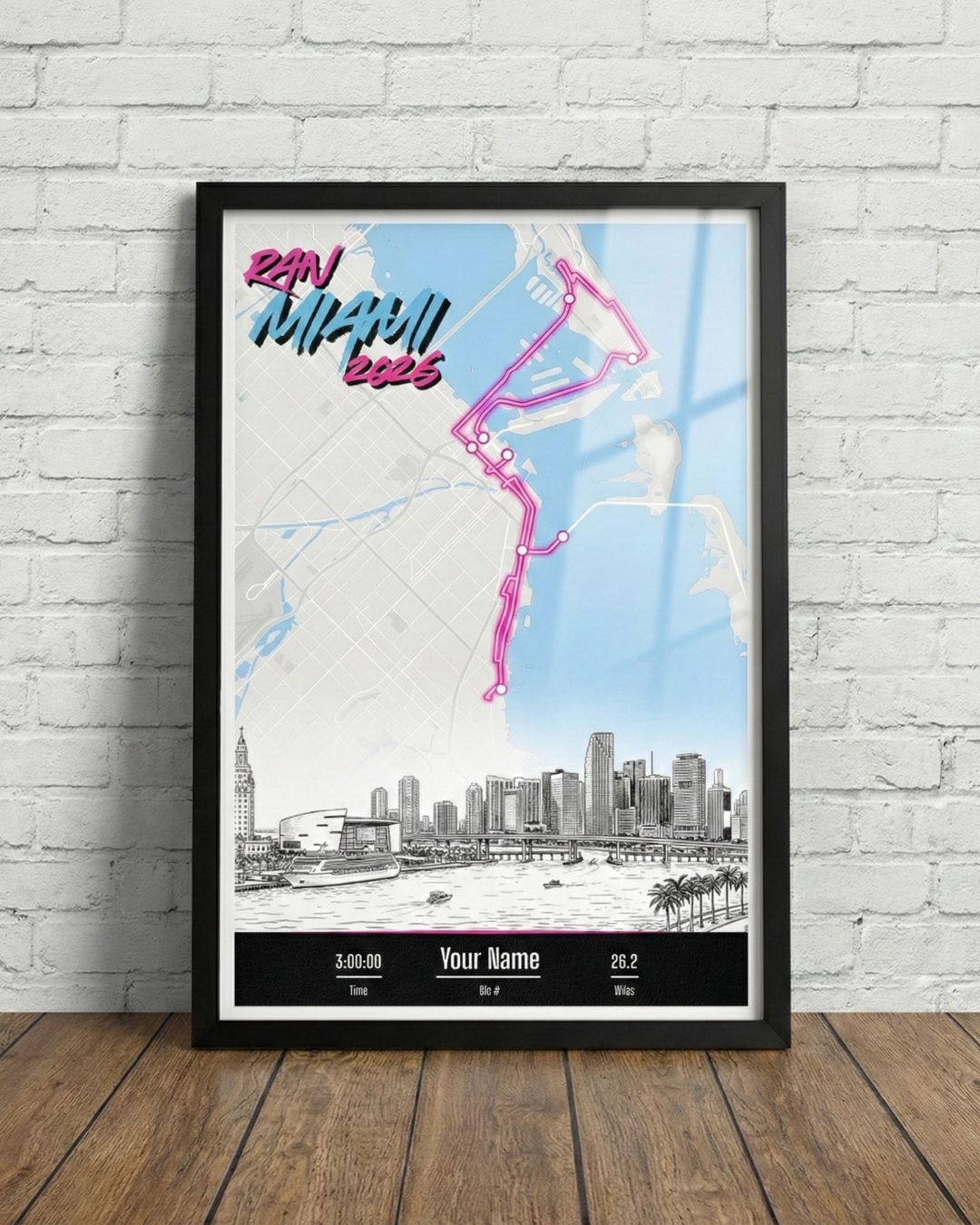 Miami Marathon Personalized Print – The Finisher Run Club